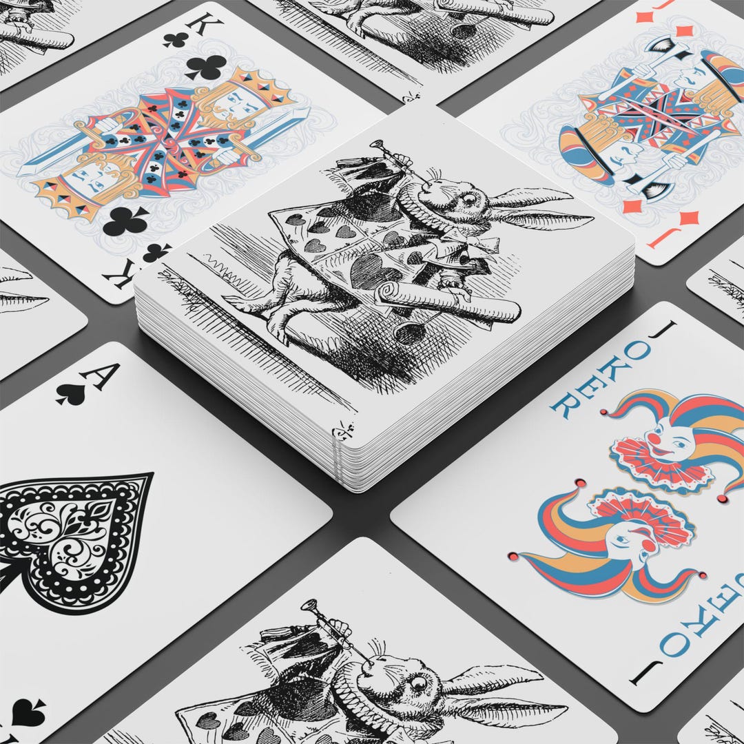 White Rabbit Poker Cards Premium Alice in Wonderland Playing Deck With ...