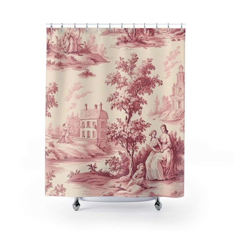 Pink Toile Curtains - Etsy
