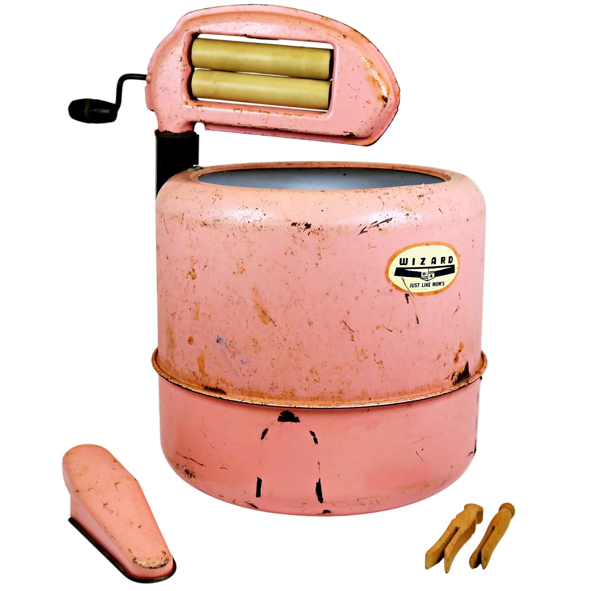 Vintage 1950s Wizard Toy Washing Machine, “just Like Mom’s”, Pink Tin ...