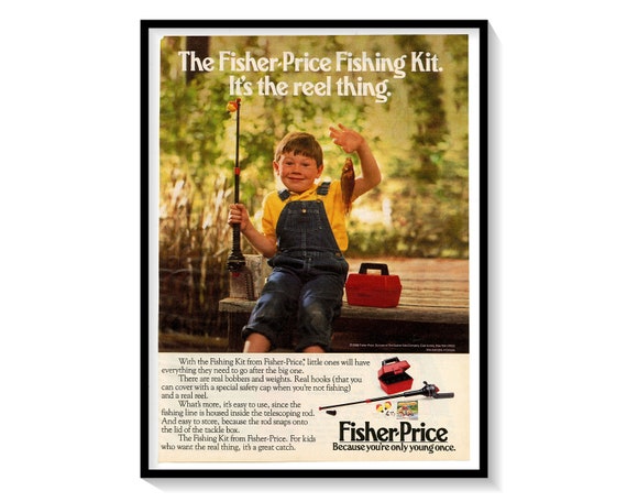 Fisher-price Fishing Kit Print Ad Vintage 1989 Ladies' - Etsy