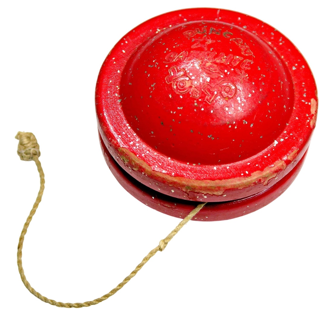 1950s Duncan Satellite Yo-yo: Red With Glitter, Wood With Planet Motif ...