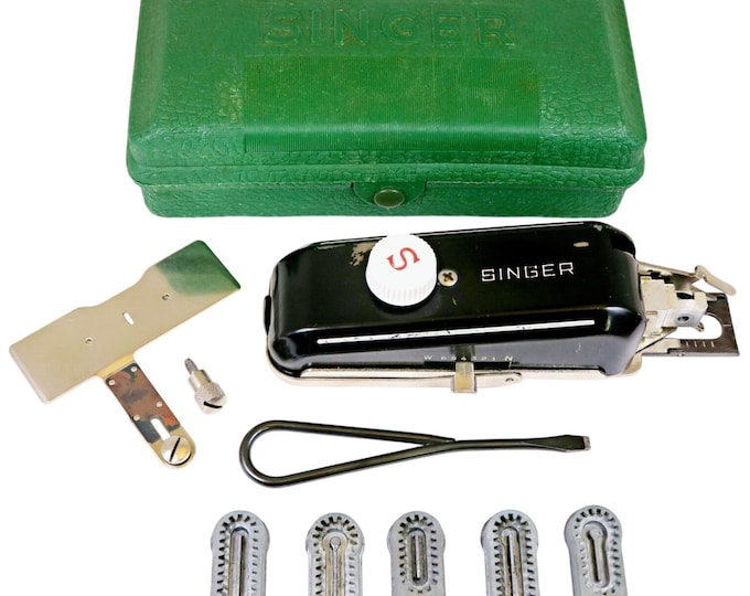 Singer Buttonholer 160506 – Complete Vintage Set W/ Case, 9 Plates ...