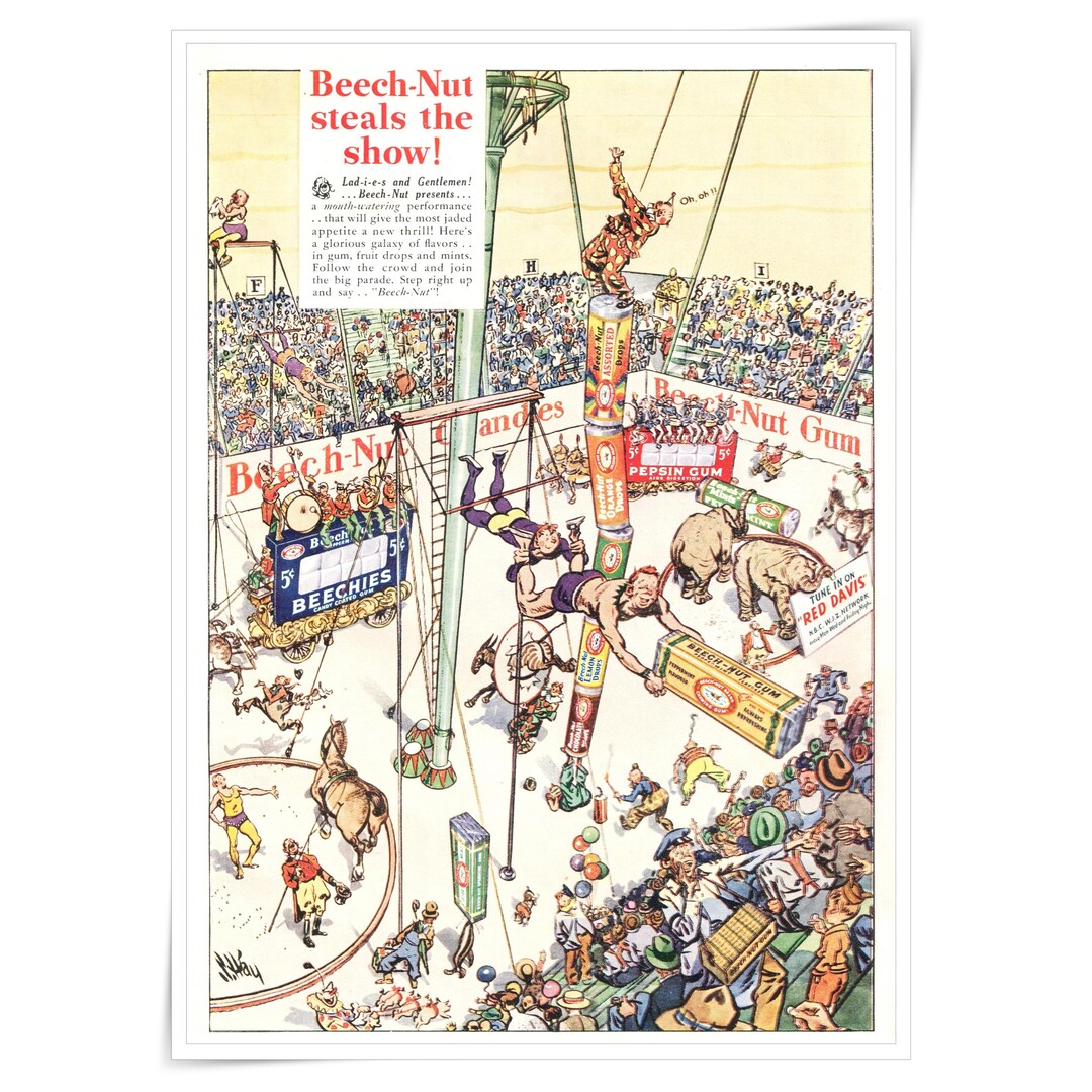 Beech-nut Candies Original Ad ~ Circus Ring ~ Stuart Hay Illustration ...