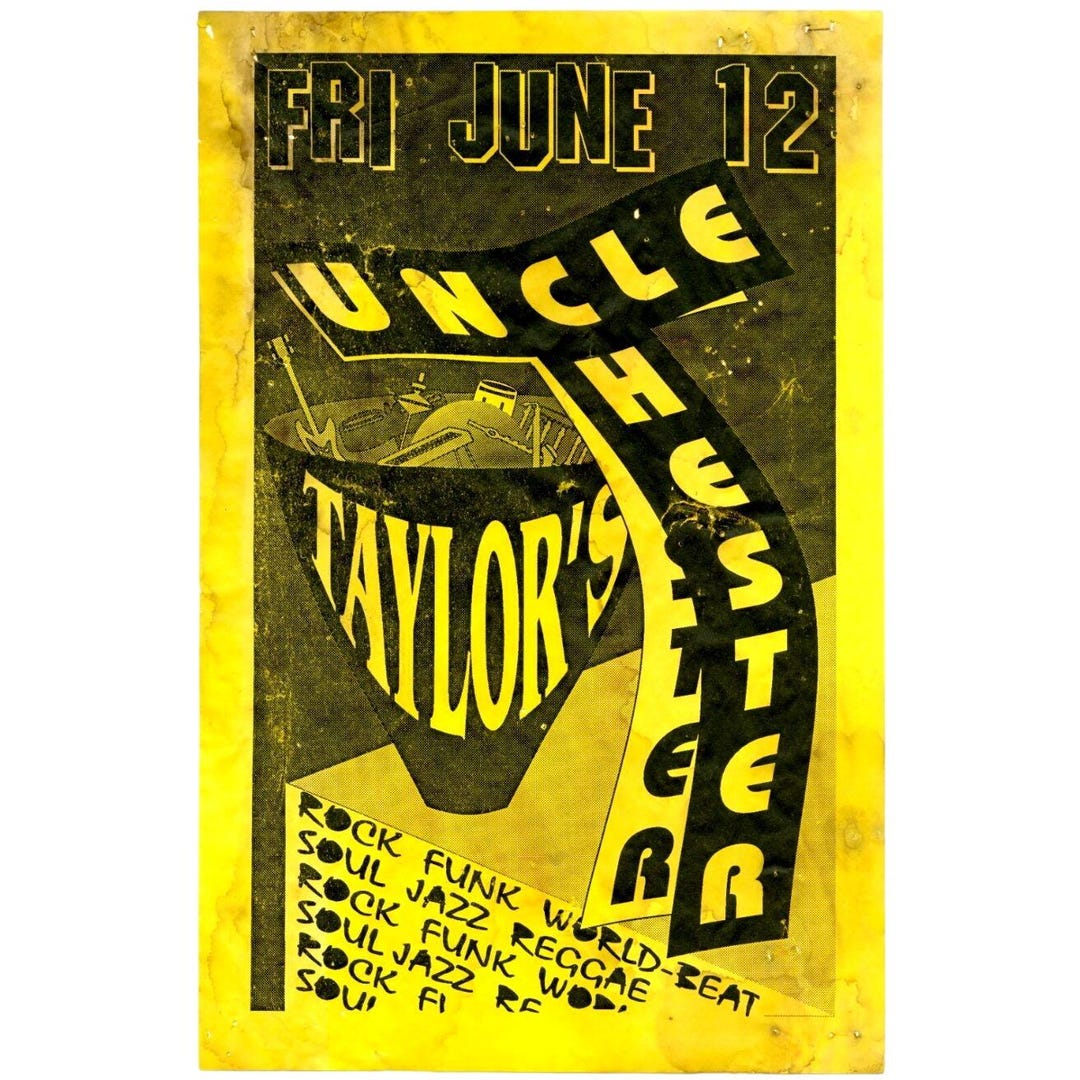 1992 Uncle Chester Poster – Taylor’s Bar, Eugene OR, 1990s Funk Rock ...