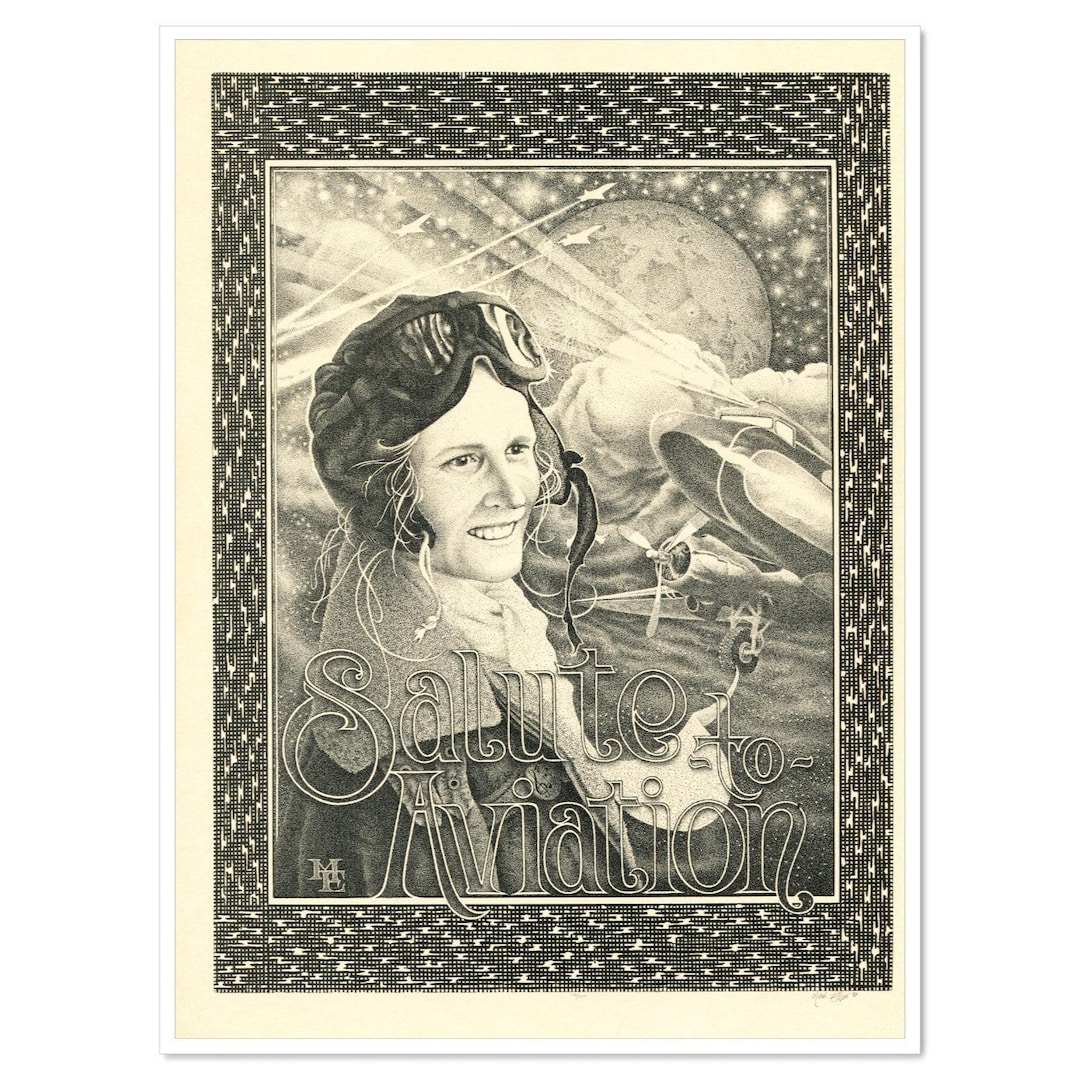 1981 Amelia Earhart Print – Signed by Max Elbo (donnie Dope) – Limited ...