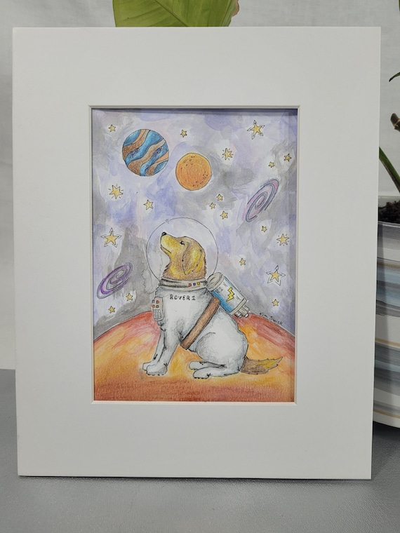 Astronaut Dog Drawing