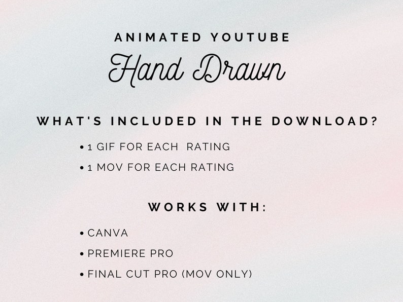 Animated Youtube Star Ratings | White Hand Drawn Stars From 0 to 5 | - Etsy