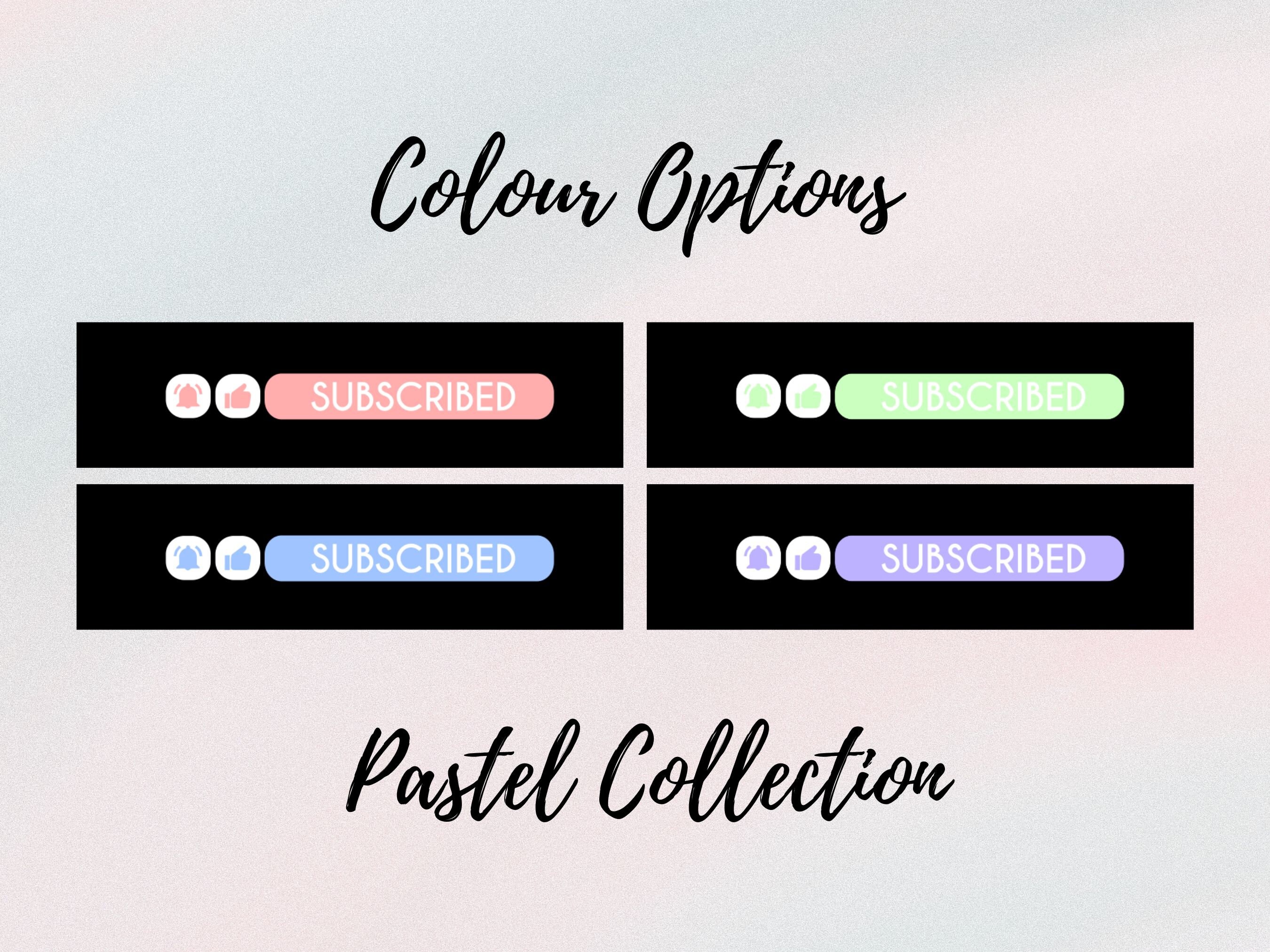 Animated Youtube Subscribe Button | Pastel Collection With 4 Colours ...