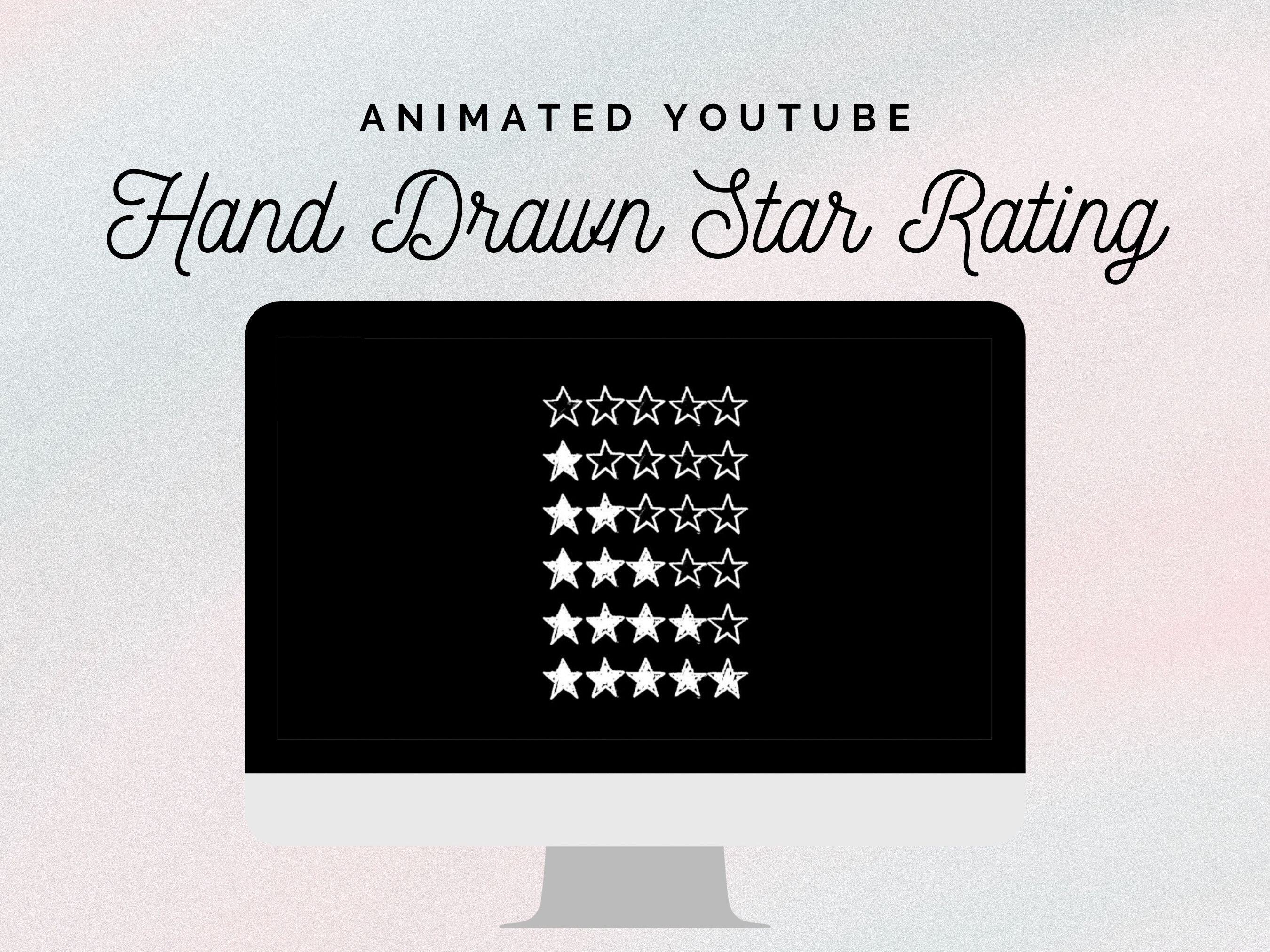 Animated Youtube Star Ratings | White Hand Drawn Stars From 0 to 5 | - Etsy