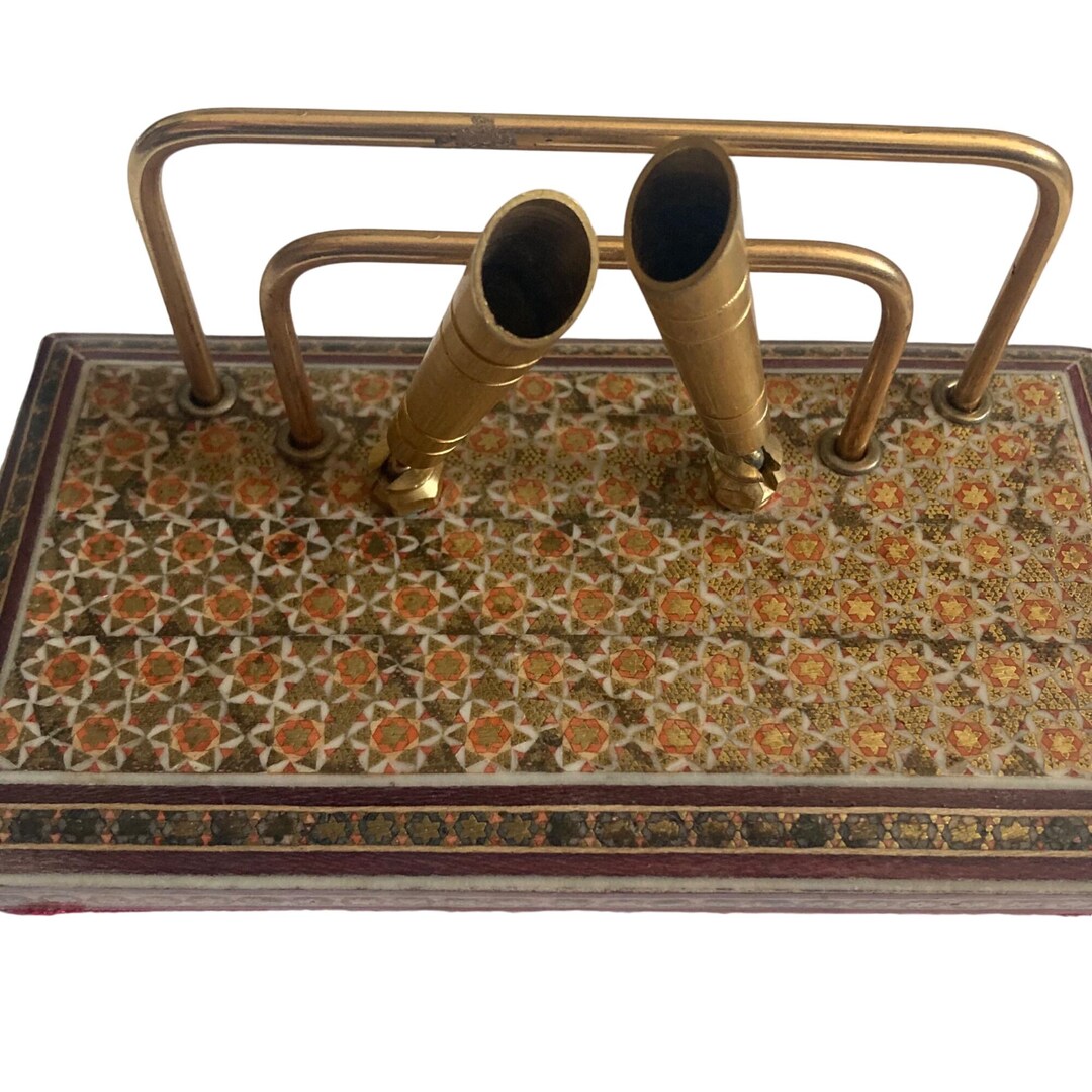 Vintage Persian Khatamkari Marquetry Letter Holder Desk Organizer ...