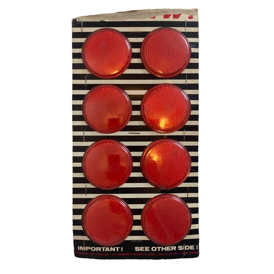 Vintage 60s Fedtro Reflector Safety Stickers 8 Pack Red Multi Use ...