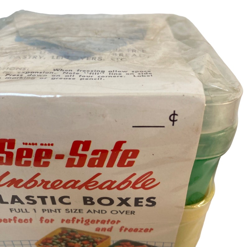 Vintage See Safe Plastic Storage Boxes Refrigerator Freezer Green ...