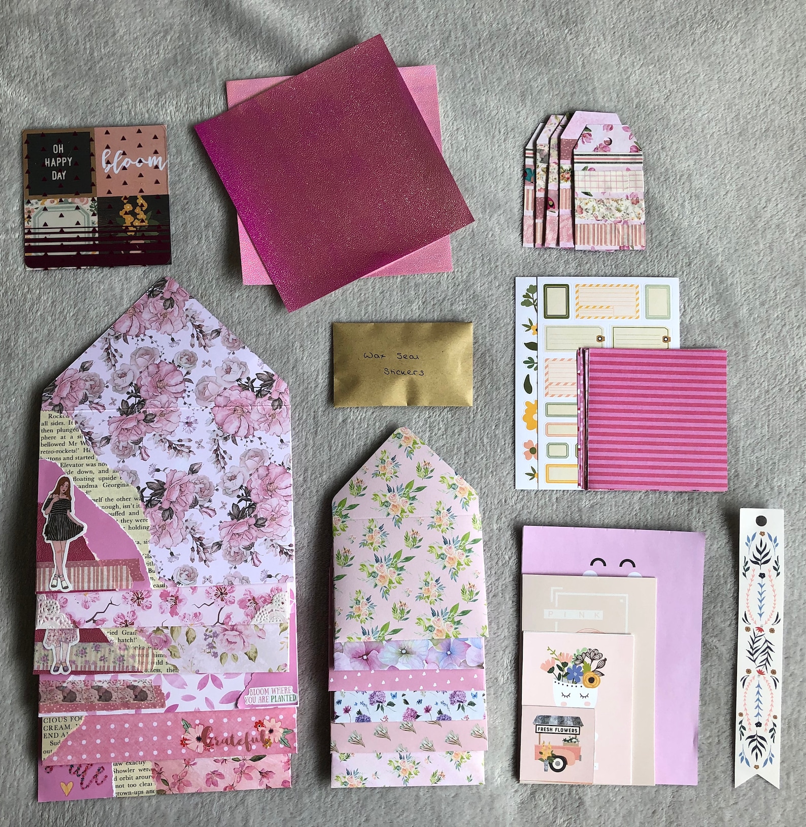 Floral Decorated Envelope Set - Etsy