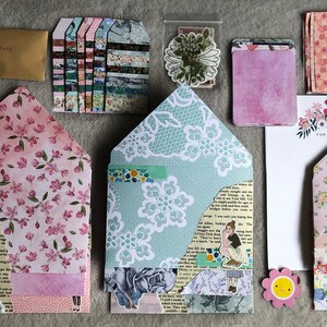 Floral Decorated Envelope Set - Etsy
