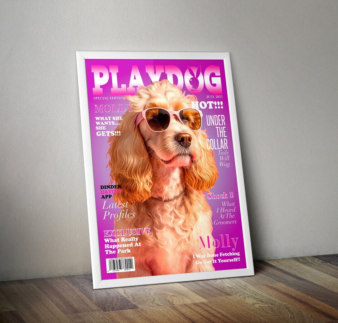 Pet Portrait custom Pet Magazine Cover Portrait Personalized Pet Art on ...