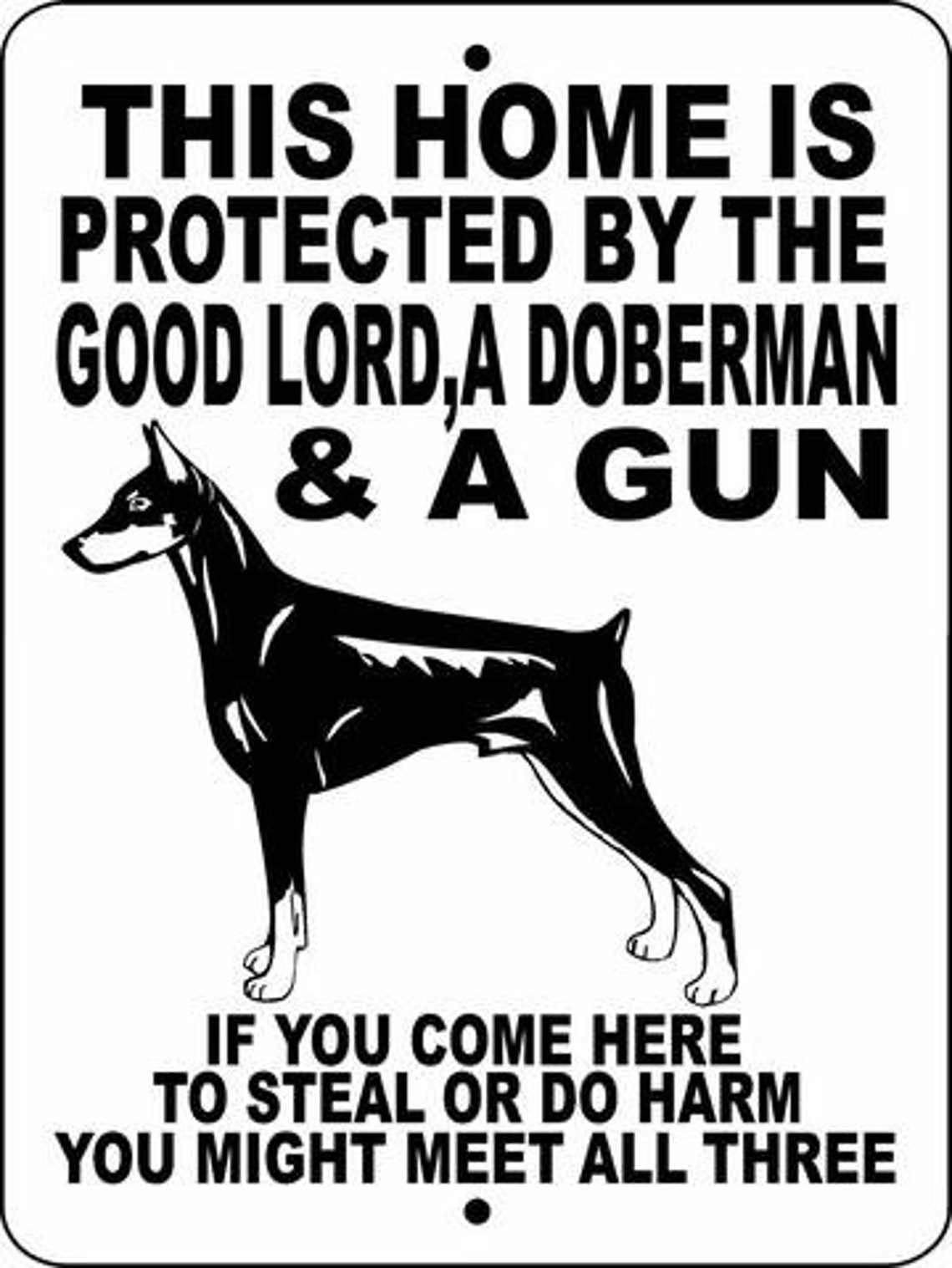 Doberman Pinscher Dog Aluminum Sign: 9x12 or - Etsy