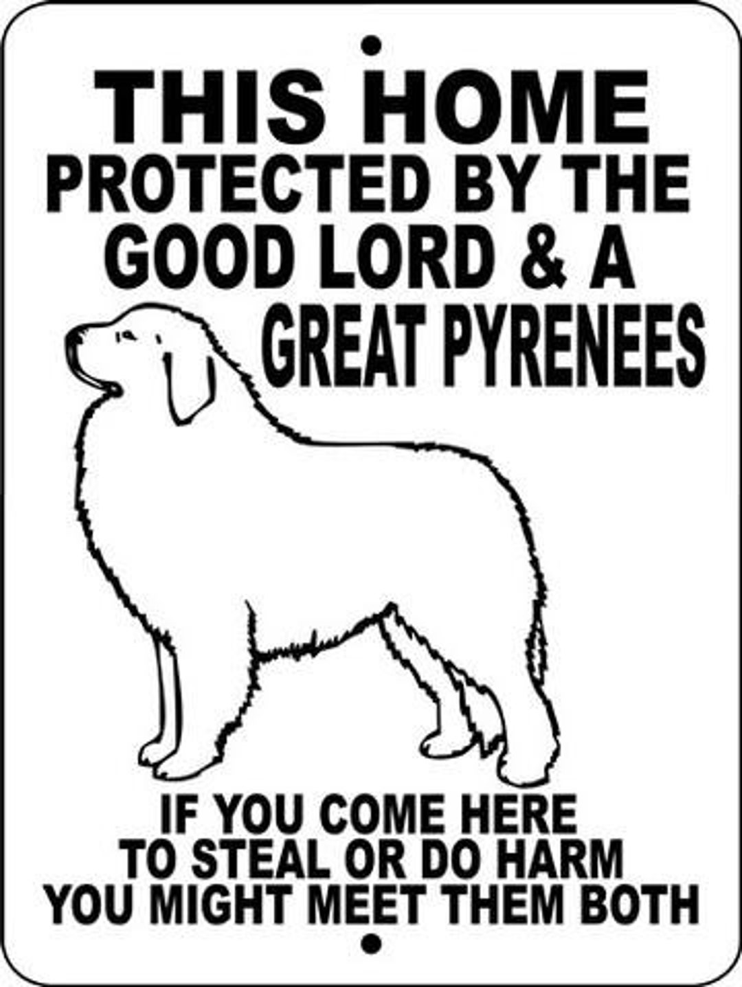 Great Pyrenees Schnauzer Dog Aluminum Sign: 9x12, or 12x18 - Etsy