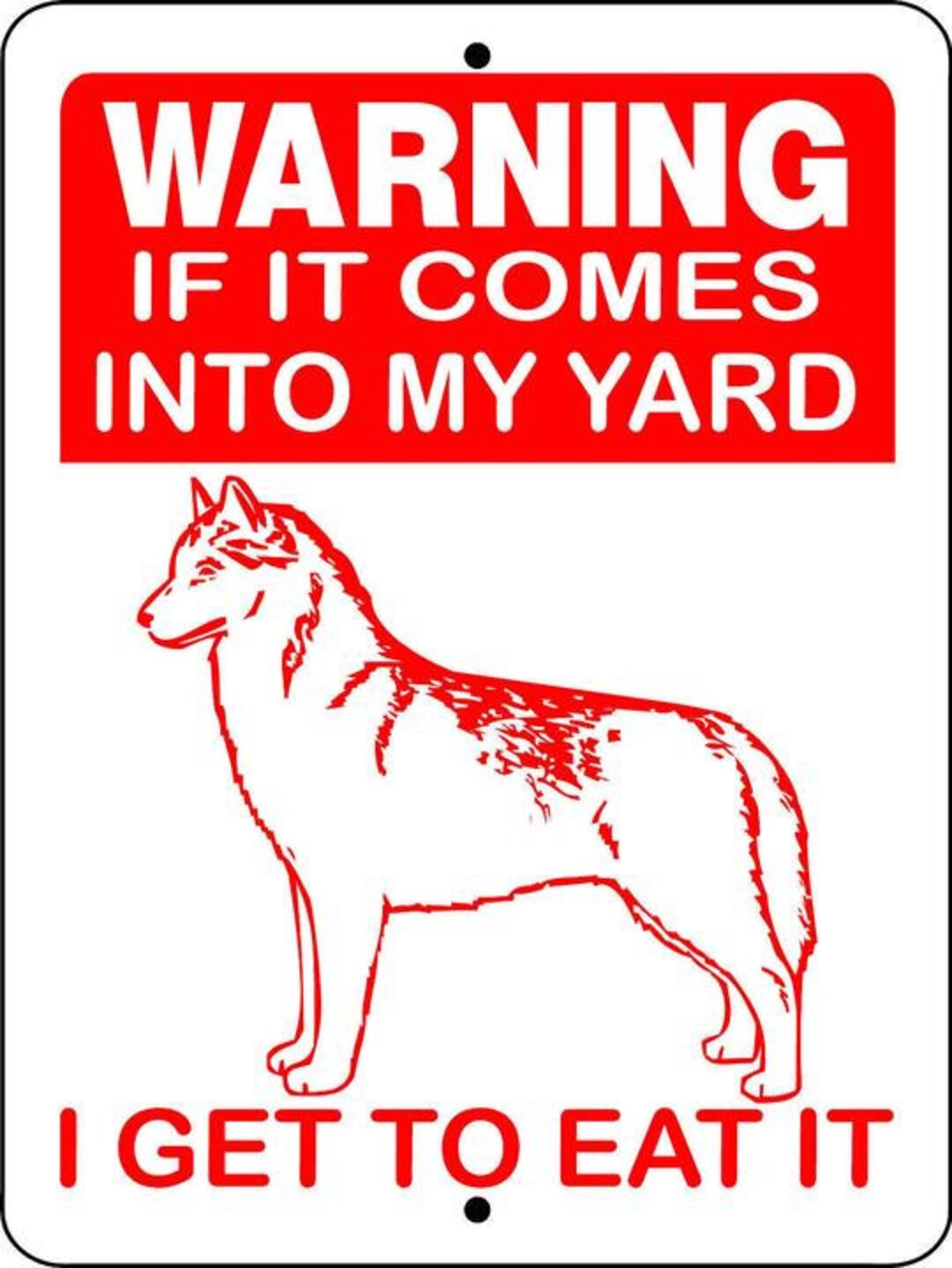 Siberian Husky Dog Aluminum Sign: 9x12 or - Etsy