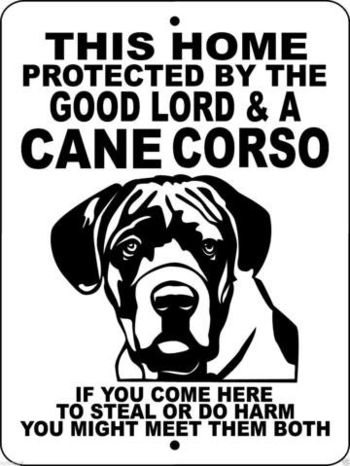 Cane Corso Dog Aluminum Sign: 9x12 or - Etsy