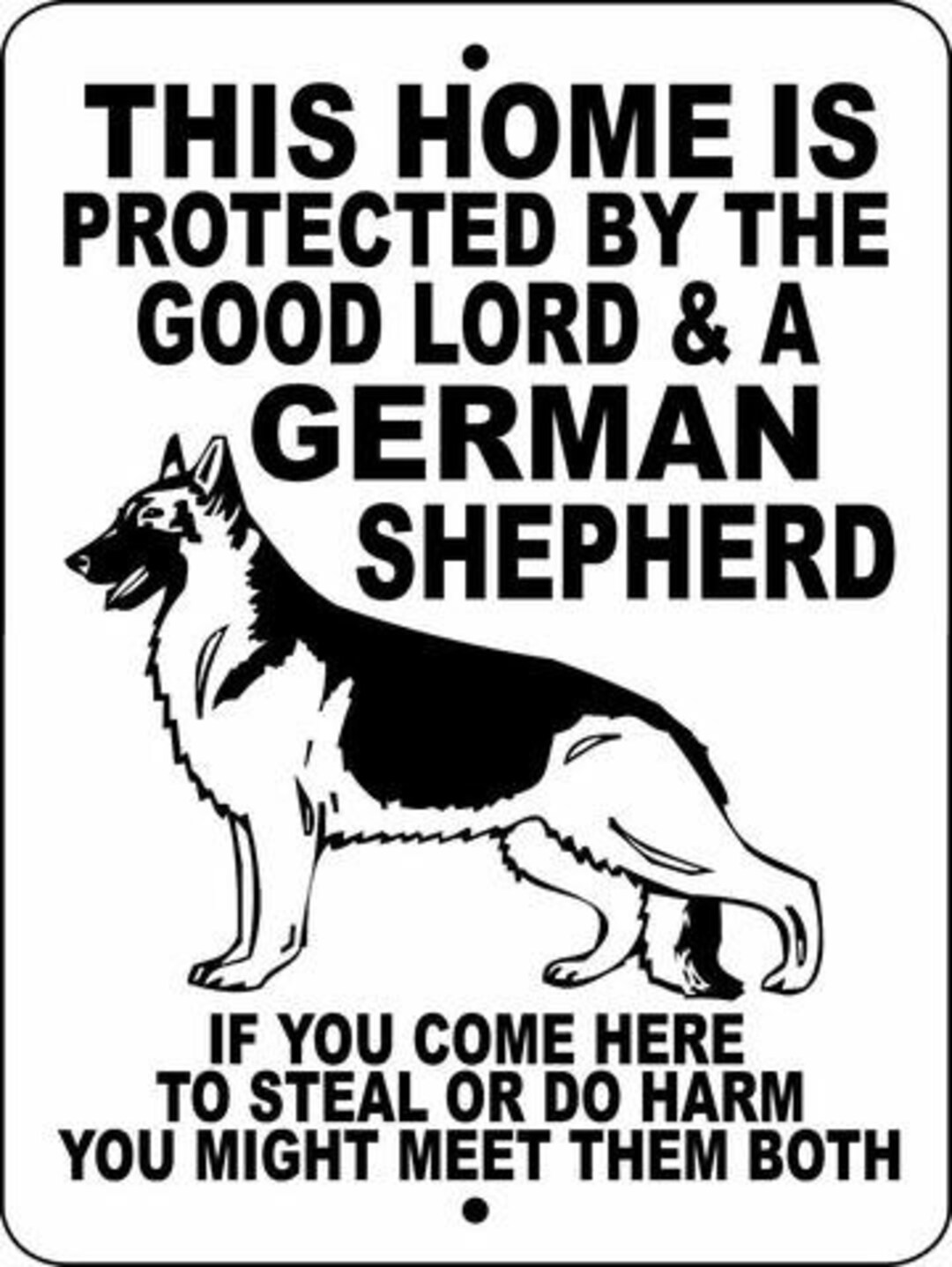 German Shepherd Dog Aluminum Sign: 9x12, or 12x18 - Etsy
