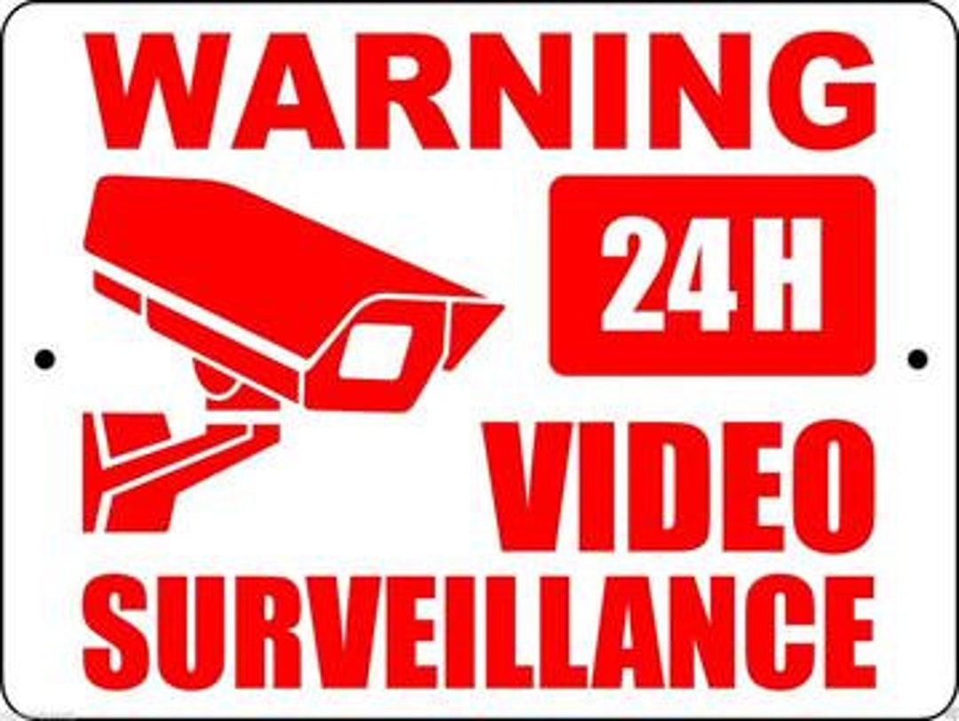 24hr Video Surveillance Aluminum Sign: 9"x12", or 12"x18" - Etsy