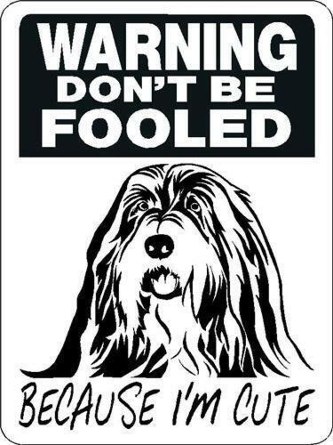 0292 Bearded Collie 9x12 Aluminum Sign - Etsy