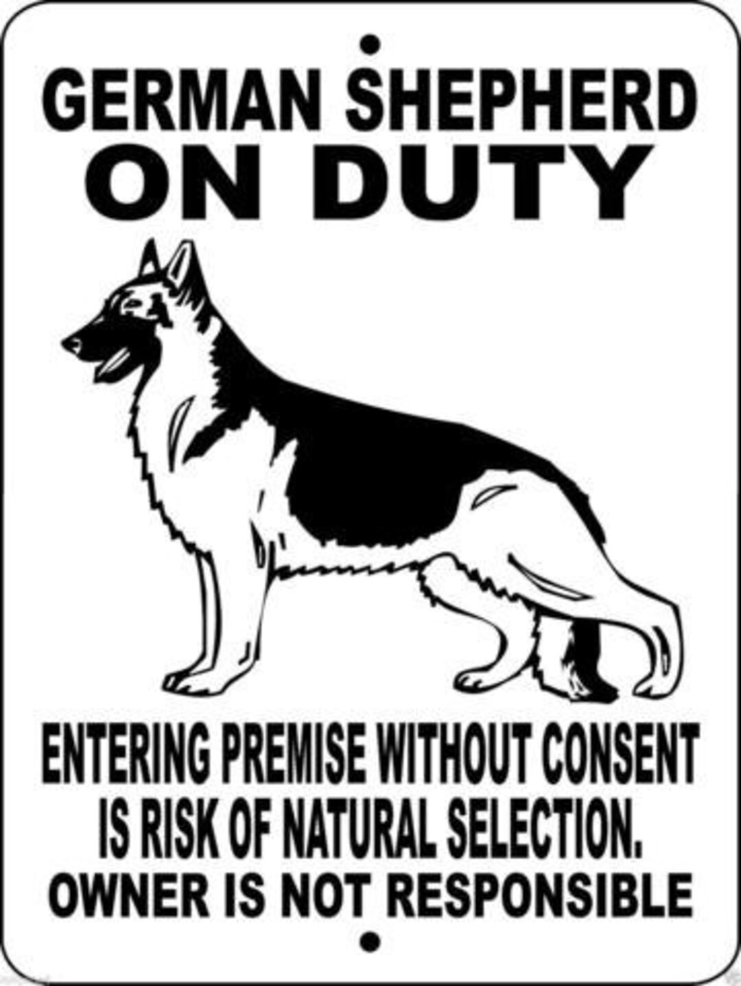 German Shepherd Dog Aluminum Sign: 9x12, or 12x18 - Etsy