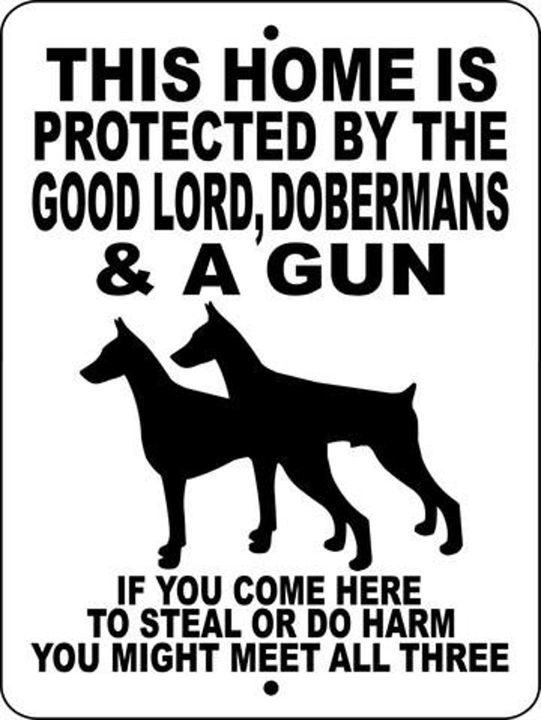 Doberman Pinscher Dog Aluminum Sign: 9x12, or 12x18 - Etsy