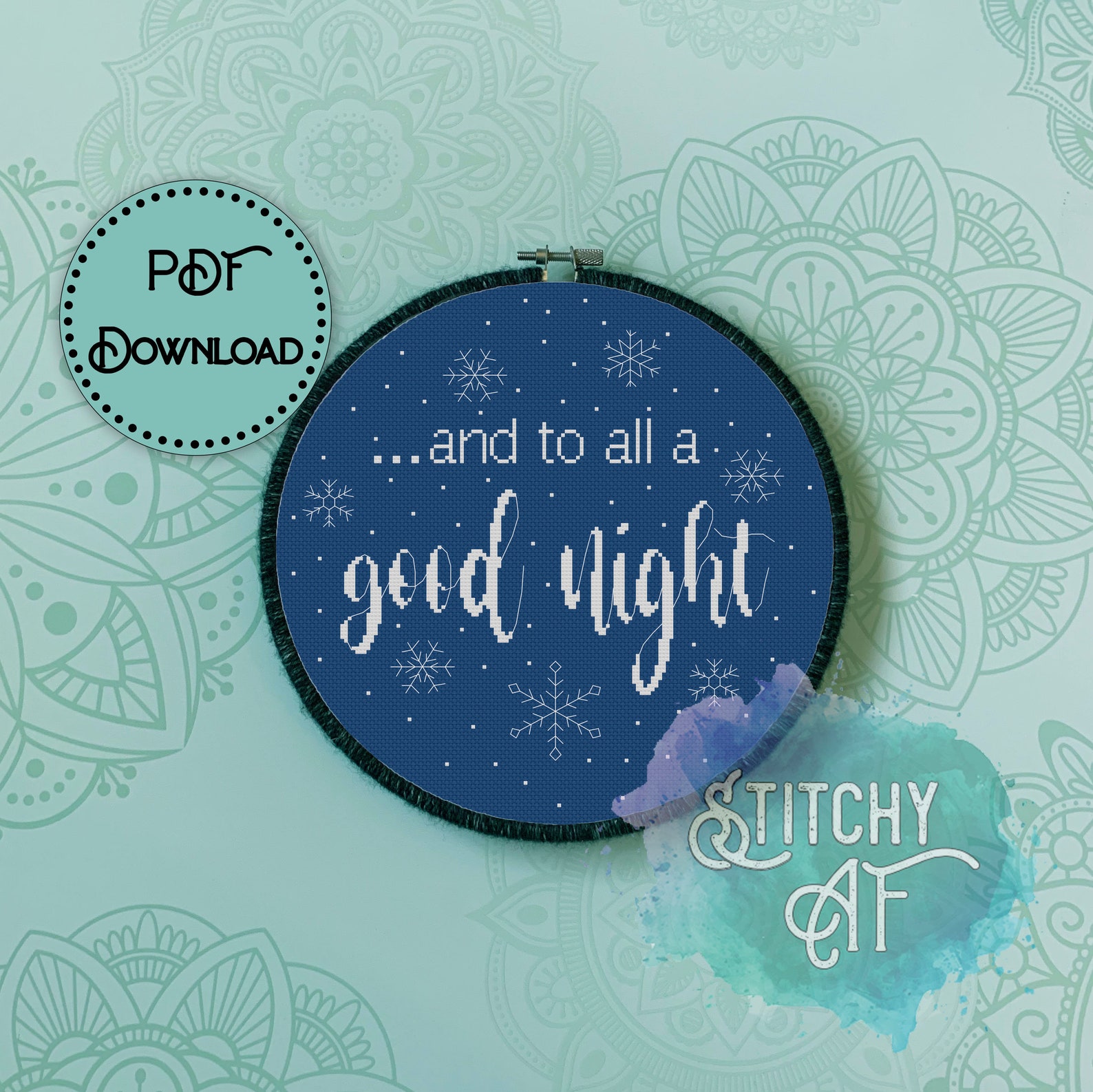 And to All A Good Night Cross Stitch Pattern - Twas the Night Before ...