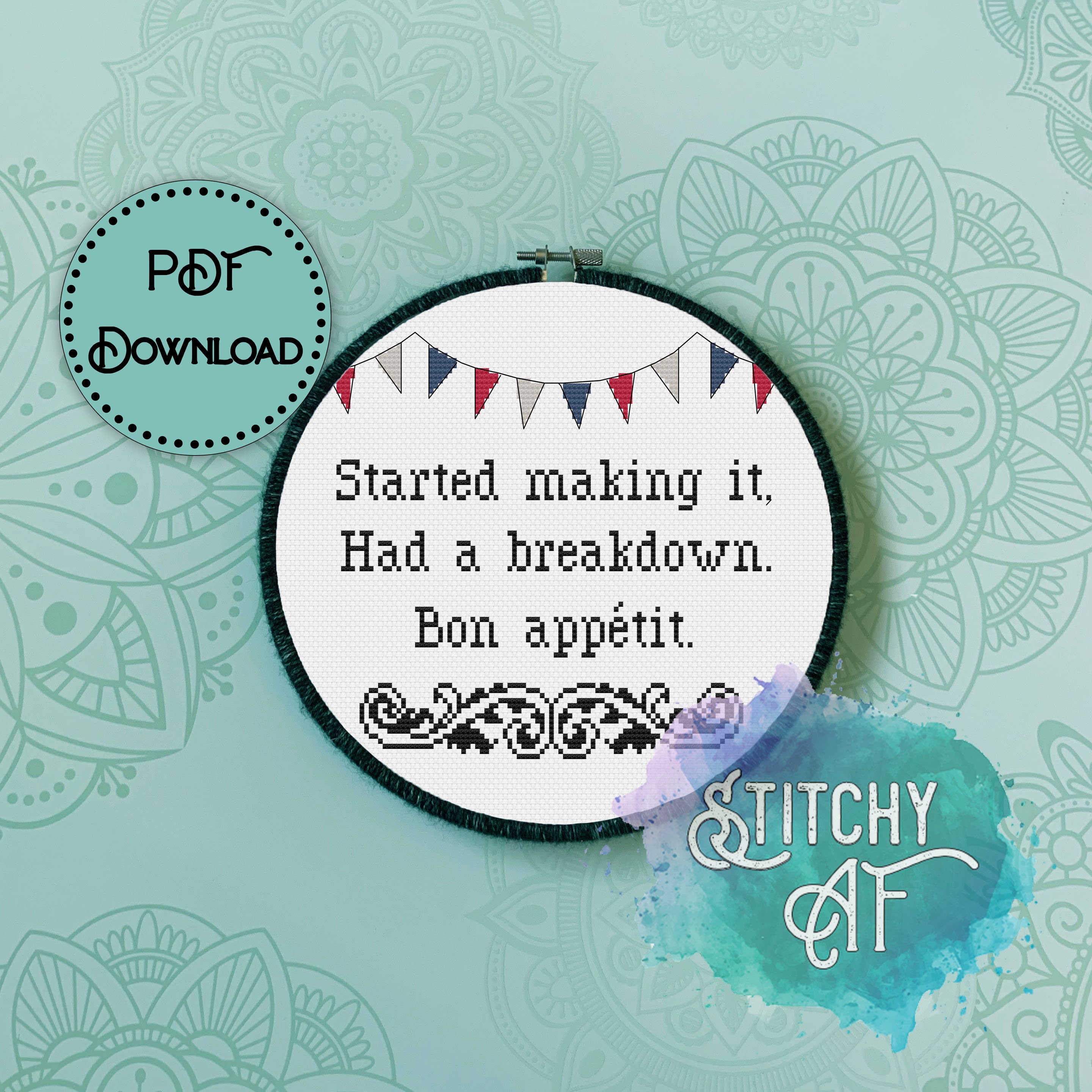 GBBO - GBBS - Cross Stitch Pattern Set - 3 Patterns - British Bake Off ...