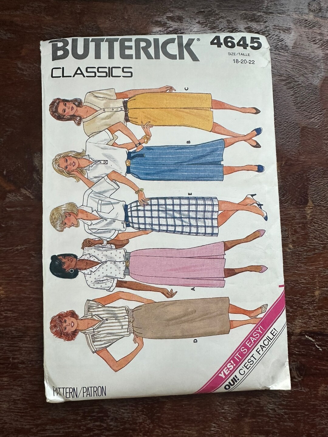 Butterick Classics Pattern 4645 Size 18 20 22 Uncut Misses Mid Calf ...