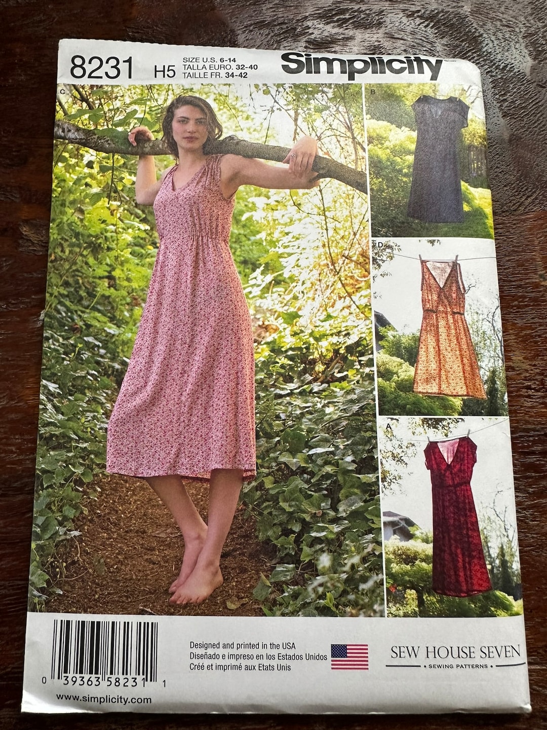 Simplicity Pattern 8231 Uncut Size H5 6-14 Misses Sleeveless or Short ...