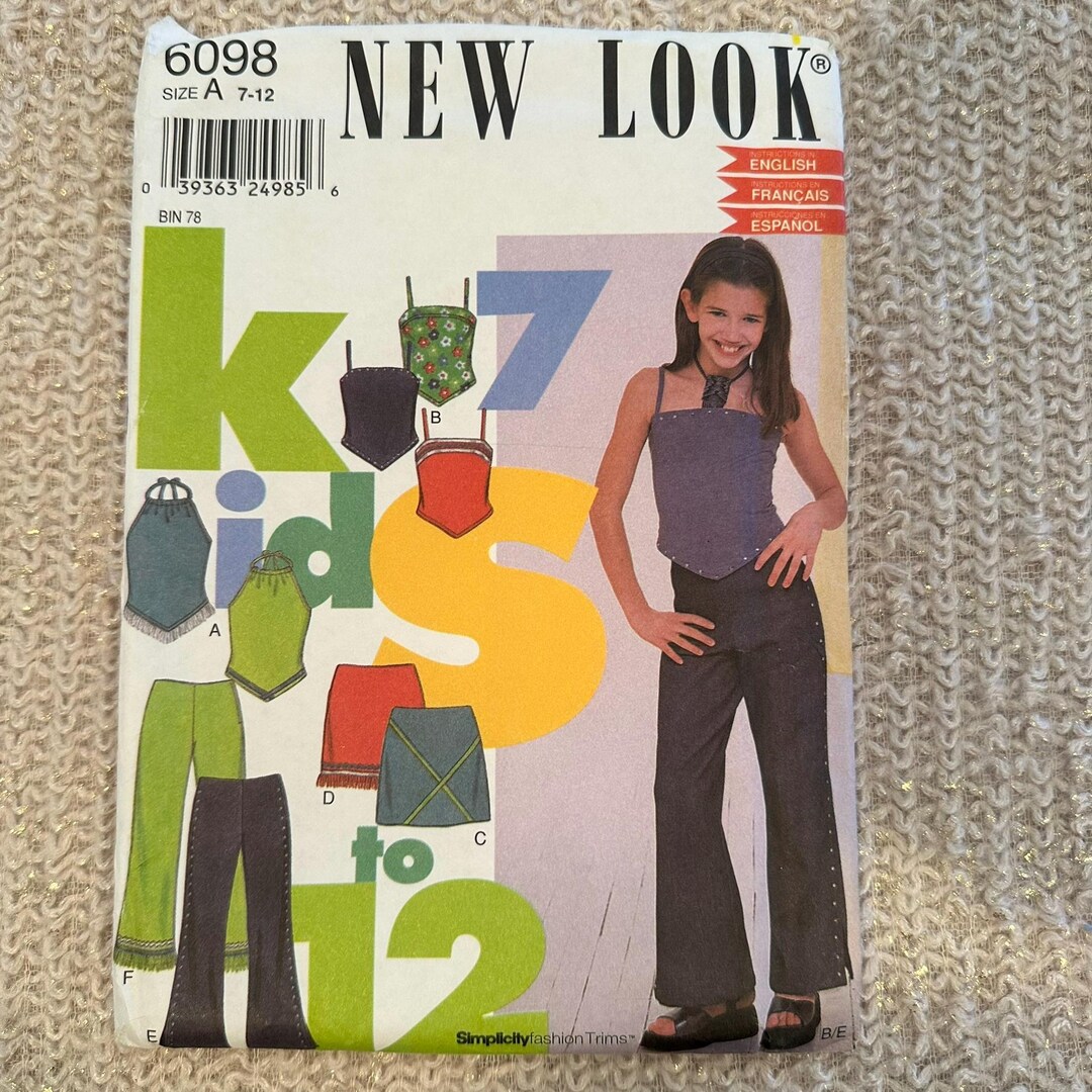Simplicity Pattern 6098 New Look Girls Kids Size A (7-12) Uncut ...