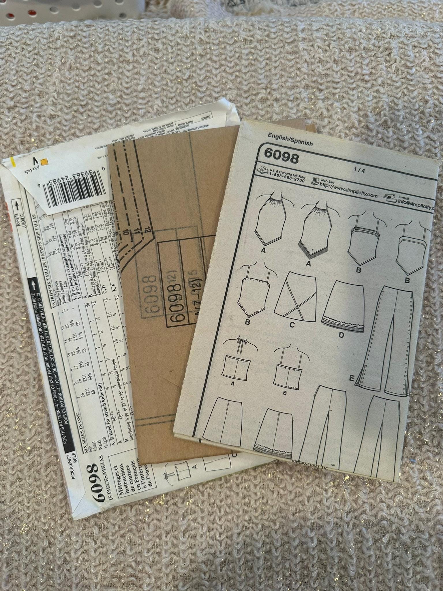 Simplicity Pattern 6098 New Look Girls Kids Size A (7-12) Uncut ...