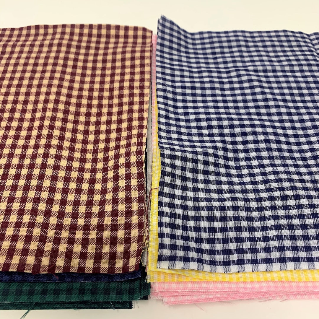 Gingham Plaid Quilt Square 8"x8" Packs Cotton Fabric Squares Blenders ...