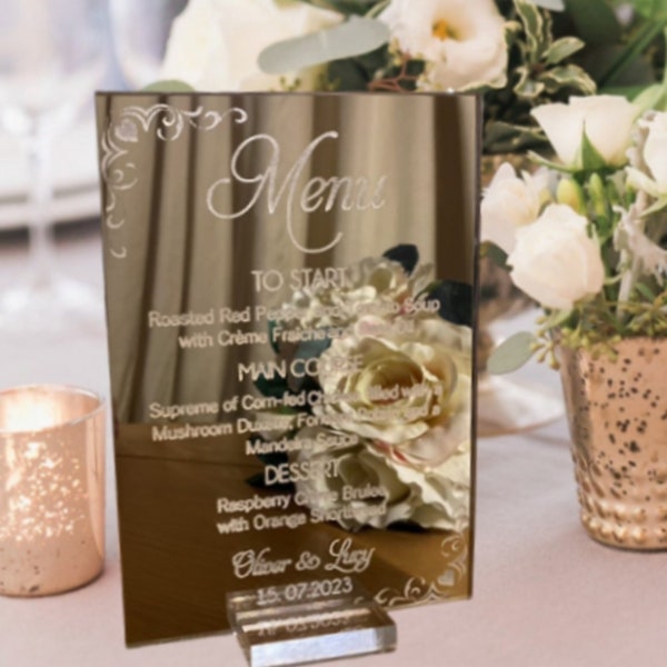 Engraved Menu - Etsy