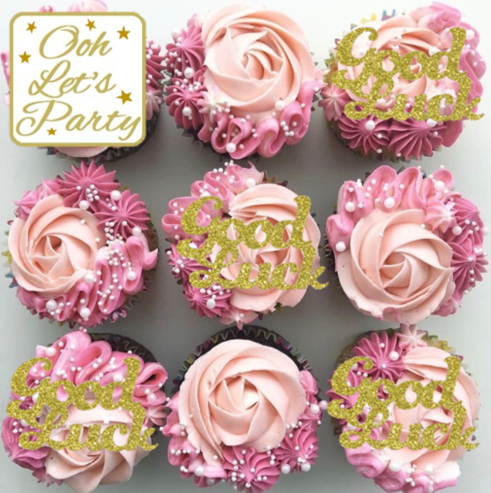 Good Luck Glitter Cupcake Toppers, Premium, Birthdays, Weddings. - Etsy