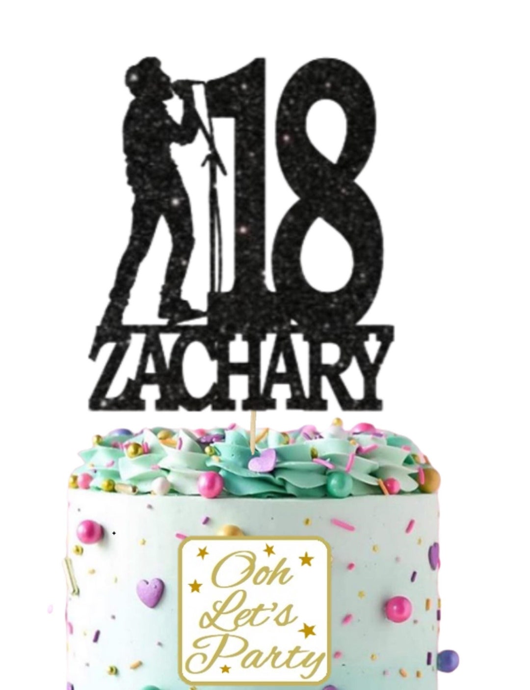 Extra Large Singer Birthday Cake Topper, Choose Your Name, Age & Colour ...
