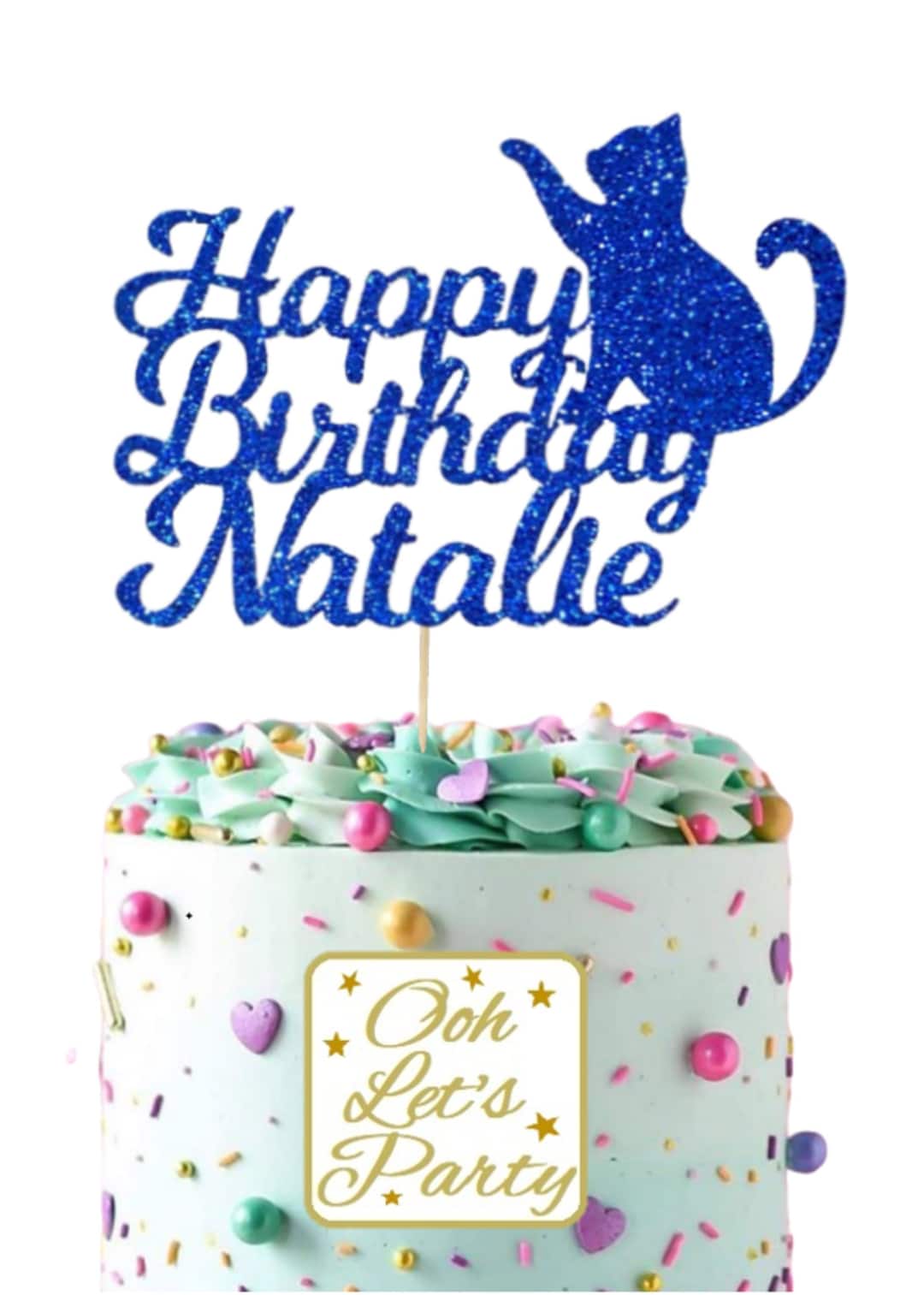 Extra Large Cat Birthday Cake Topper, Choose Your Name & Colour. - Etsy