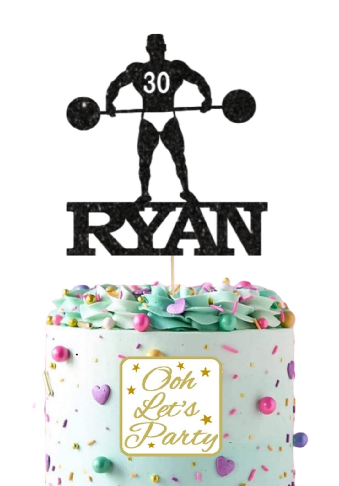 Extra Large Body Builder/ Weight Lifter Birthday Cake Topper, Choose ...