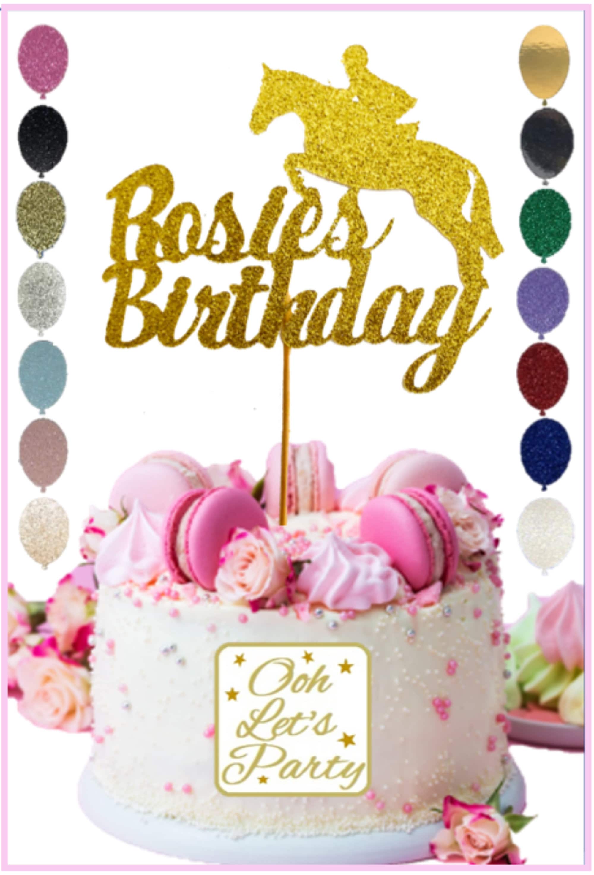 4. Horse Jumping Cake Topper, Personalised Cake Topper, Choose Your ...