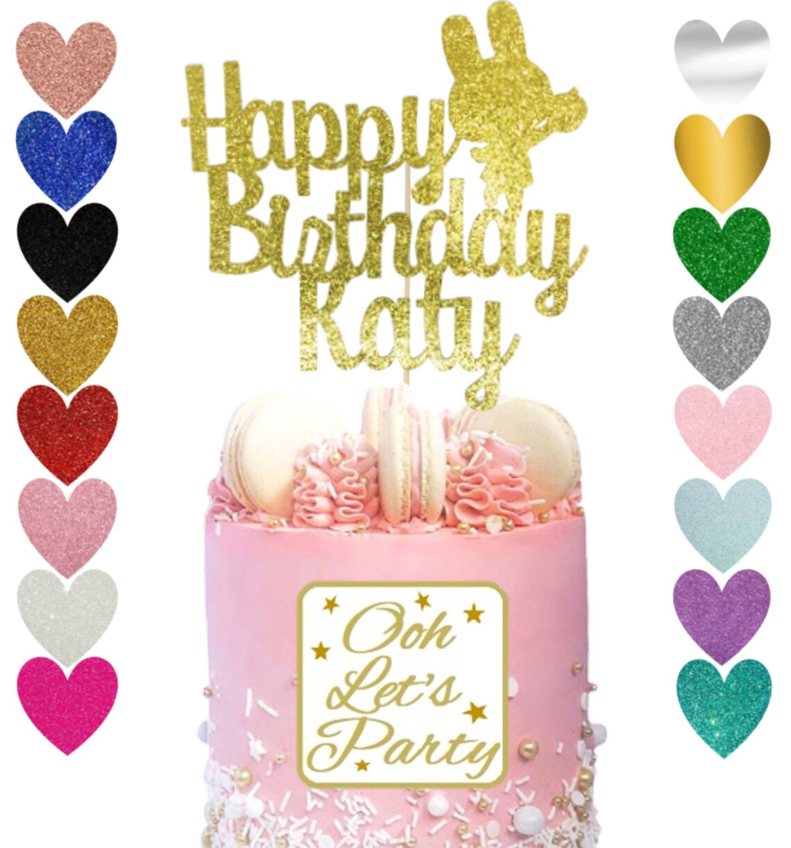 93. Birthday Cake Topper Any Name You Like Personalised. - Etsy Norway