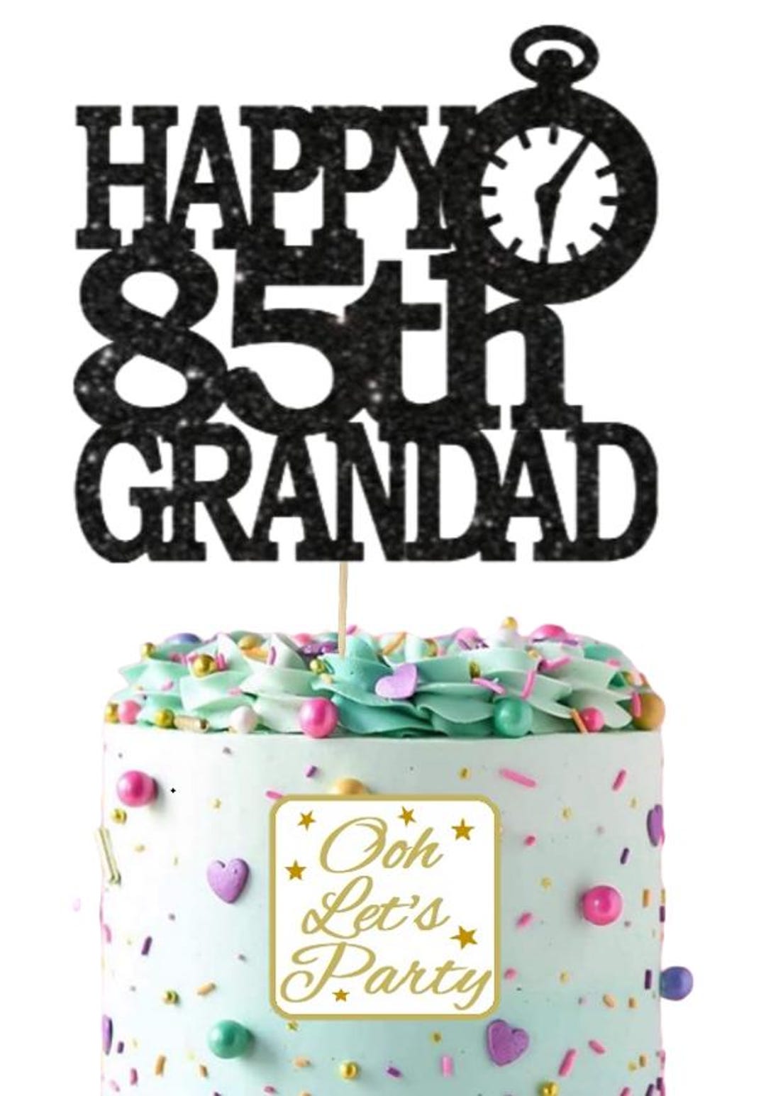 Watch Cake Topper, Choose Your Name, Age & Colour, Party, Celebration ...