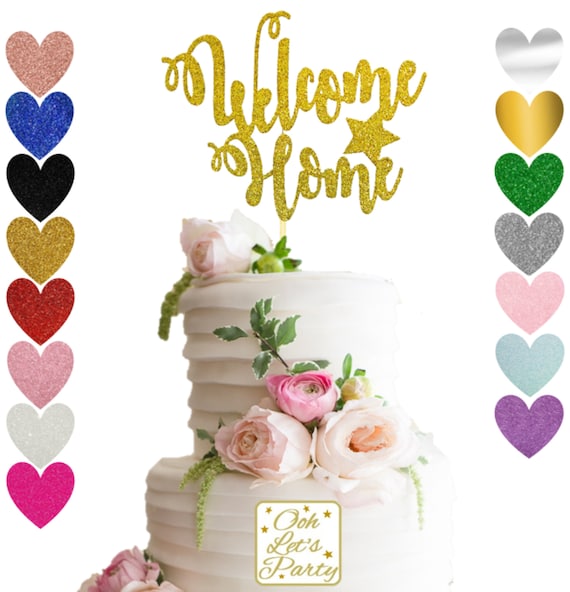 152. Welcome Home Cake Topper Glitter Wedding Birthday | Etsy