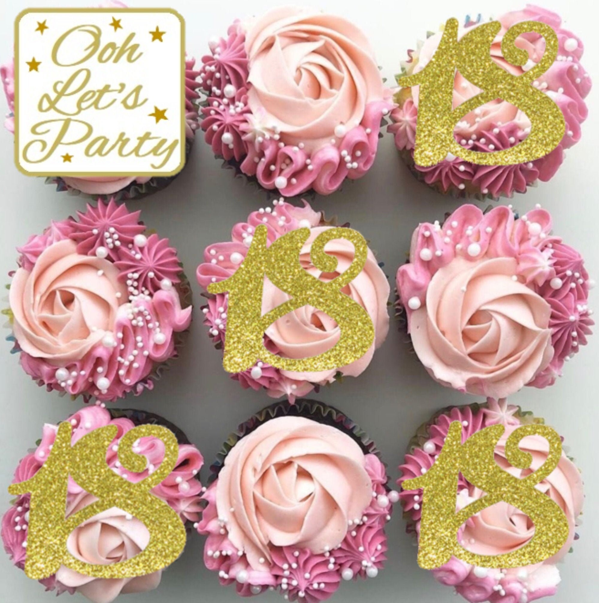 59. Age Cupcake Toppers Choose Your Age & Glitter Colour - Etsy