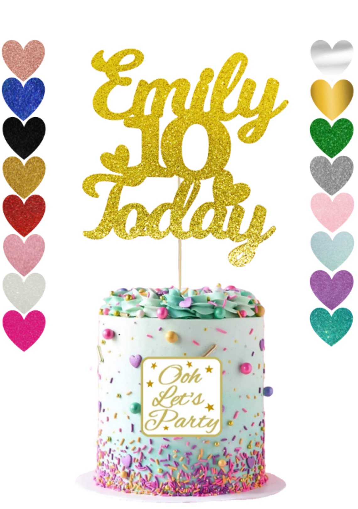 73. Birthday Cake Topper Choose Your Name Age & Colour - Etsy