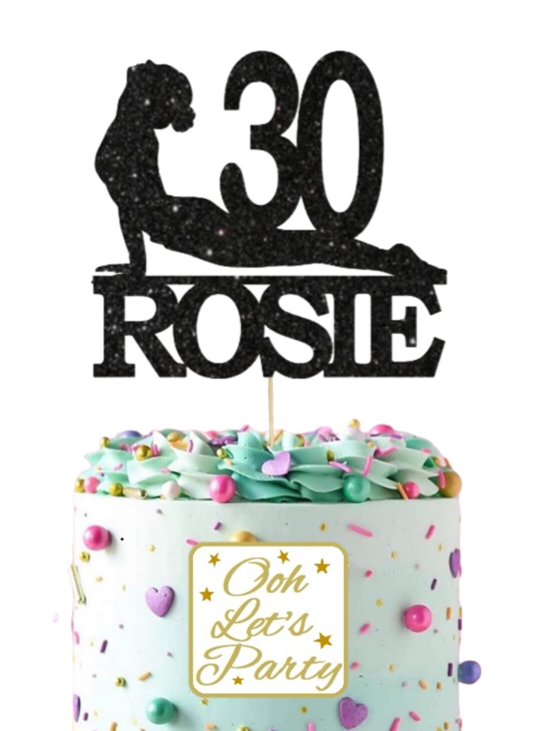 Extra Large Pilates, Yoga Birthday Cake Topper, Choose Your Name, Age ...