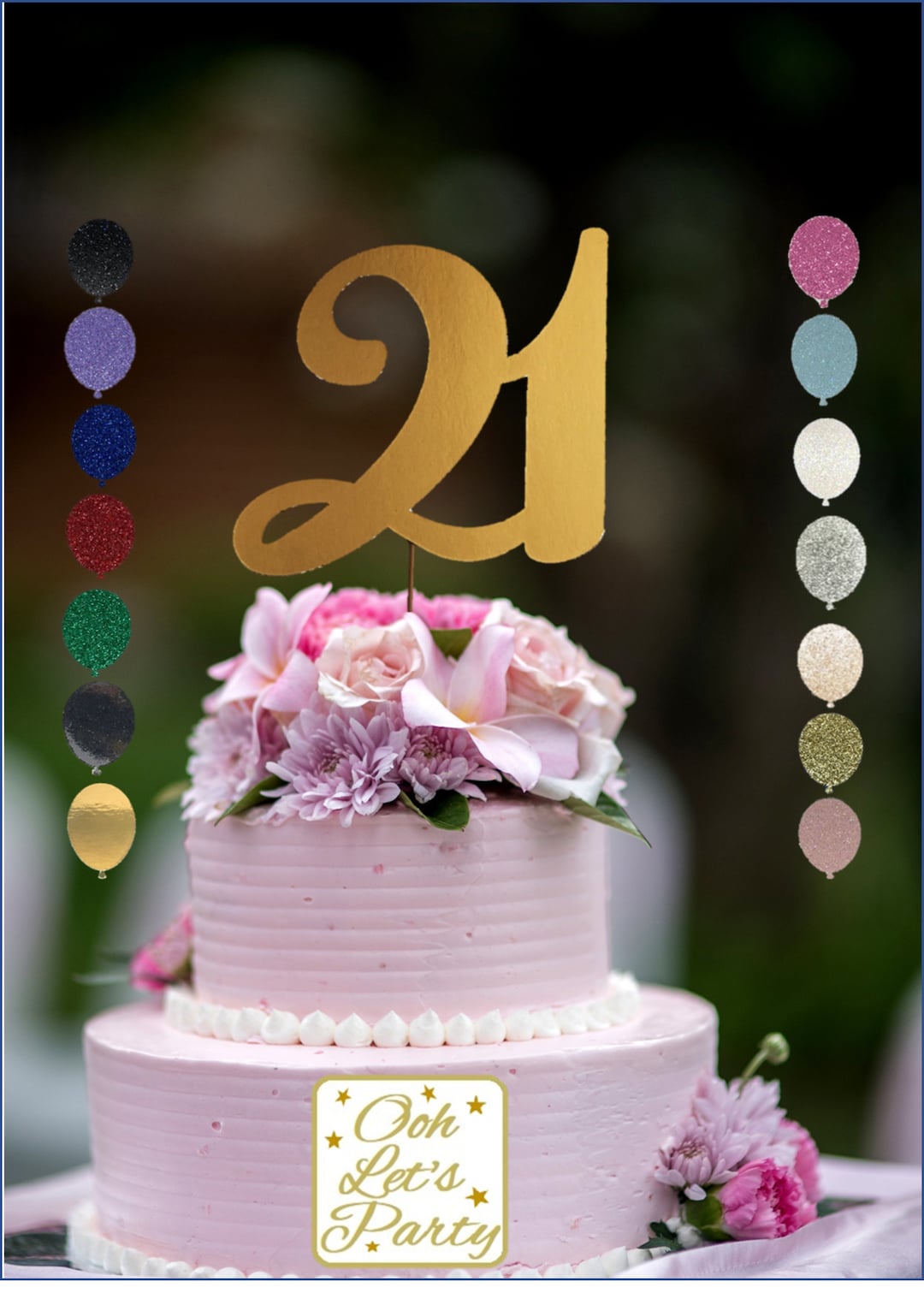 Gold Glitter Number Cake Topper, Any Age, Birthday Party Decor - Etsy