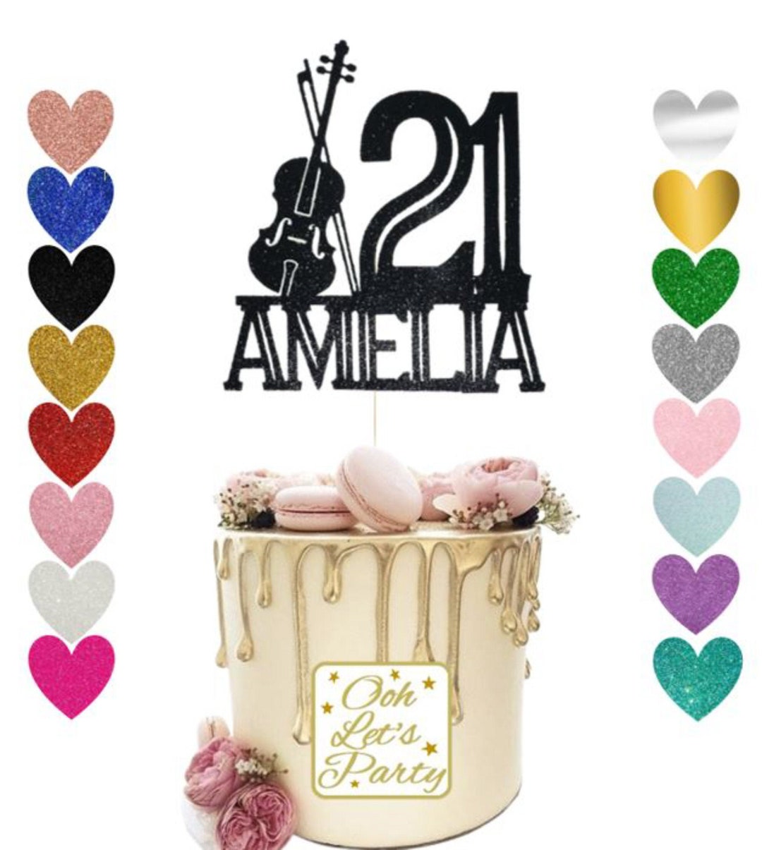 121. Violin Cake Topper, Glitter, Cake Decoration, Premium - Etsy