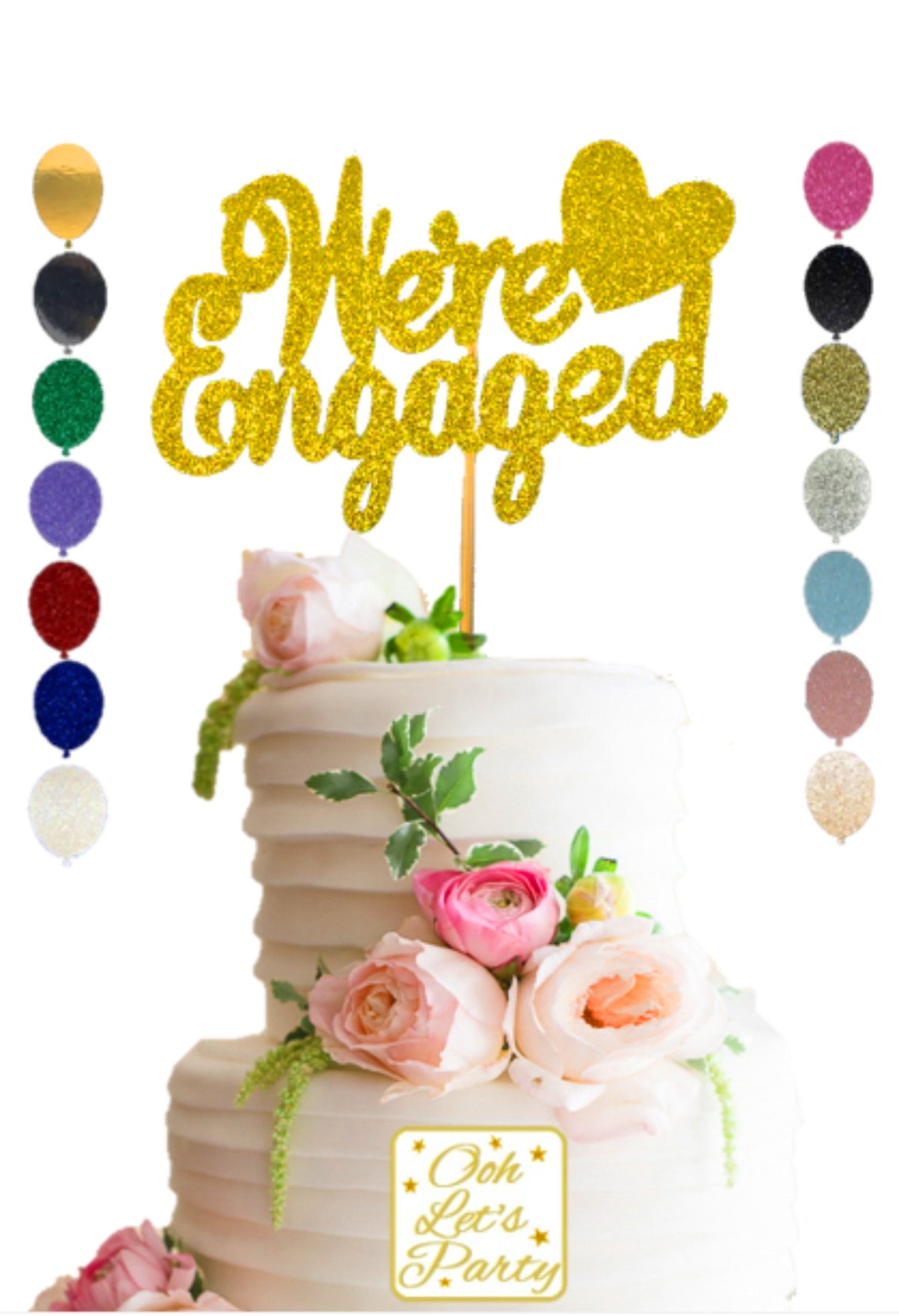 We're Engaged Cake Topper Engagement Cake TopperWedding | Etsy